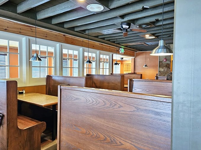 Cozy booths that invite you to settle in and stay awhile. The perfect spot for both first dates and fiftieth anniversaries.