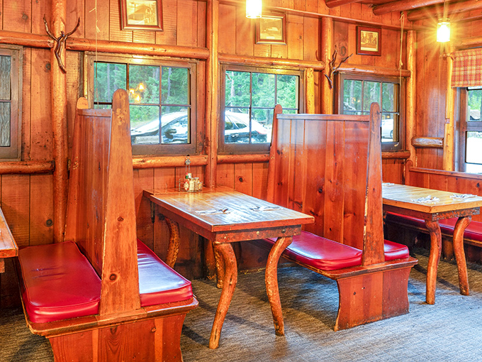 Classic booth seating that's witnessed more first dates than a romantic comedy marathon.