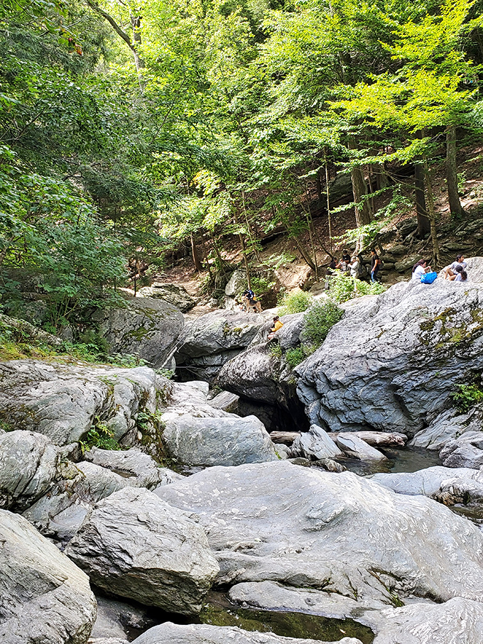Nature's playground: massive boulders create perfect perches for visitors seeking the ideal vantage point to contemplate life, universe, and everything.