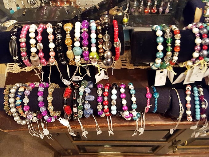 Bracelet bonanza! Each strand a wearable work of art that costs less than your morning latte habit.