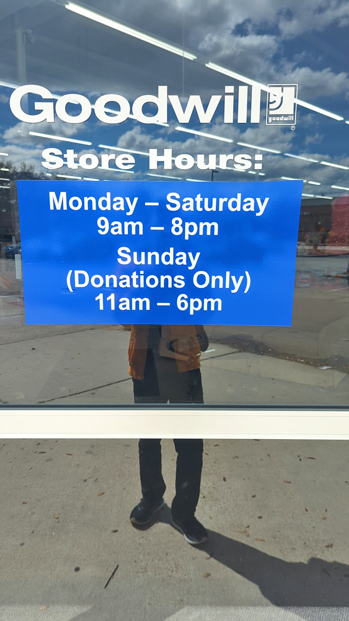 Store hours posted clearly for strategic shopping planning. Pro tip: Monday mornings often yield weekend donation treasures!