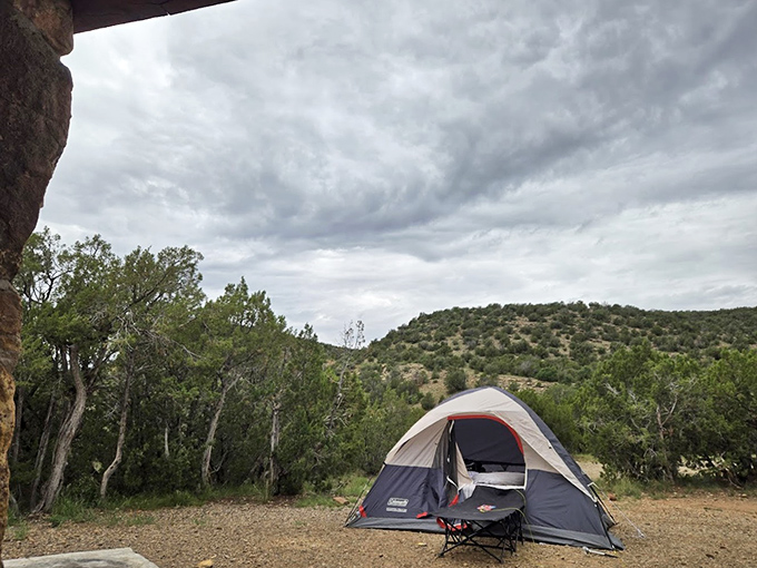 A tent pitched under New Mexico's big sky&mdash;five-star accommodations if you count each visible star after sunset.
