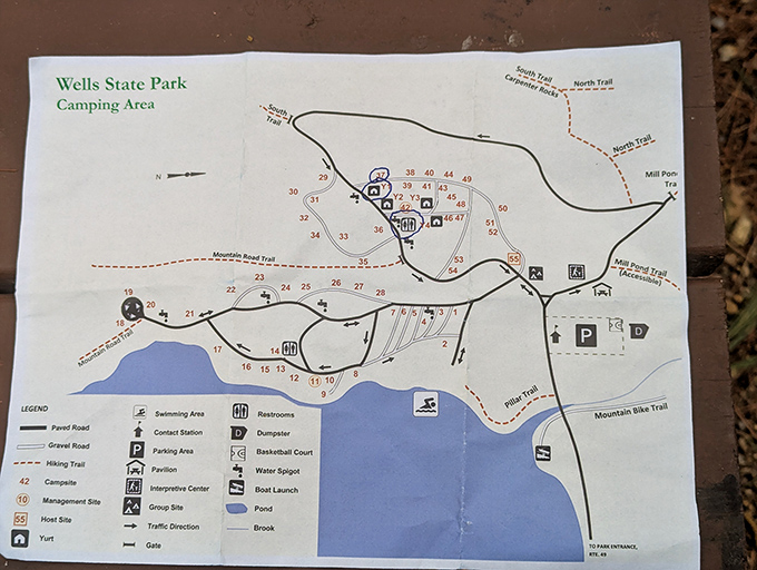 The camping area map reveals just how much territory you've got to explore without ever feeling cramped.