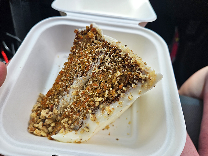 A slice of carrot cake that doesn't just satisfy your sweet tooth—it makes you question why you'd ever waste calories on lesser desserts.