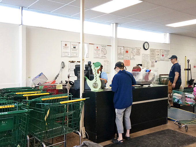 Command central, where treasures are weighed and priced. The moment of truth when you discover your cart of goodies costs less than lunch.