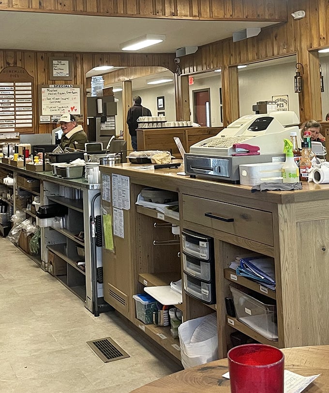 The command center where comfort food dreams become reality. No fancy digital systems here&mdash;just efficiency born from decades of practice.