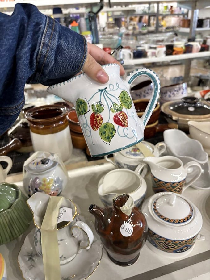 This strawberry pitcher isn't just ceramic&mdash;it's someone's grandmother's Sunday brunch poured into tangible form. Pour your memories accordingly.