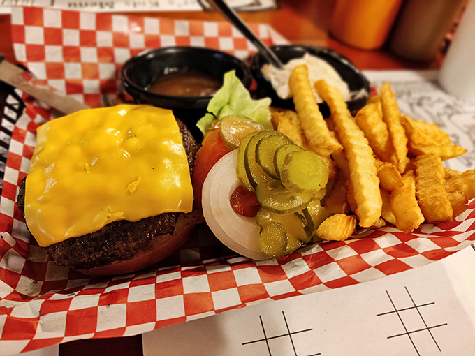 A cheeseburger that doesn't need to be deconstructed or reimagined&mdash;just perfectly executed with a golden cheese blanket and crispy fries standing at attention.