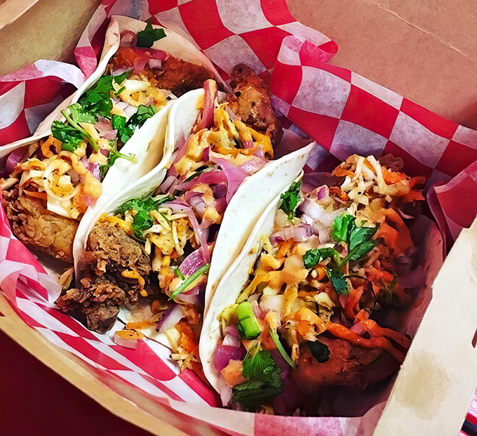 These tacos don't need a Tuesday to shine. Crispy chicken nestled in soft tortillas with vibrant toppings&mdash;a fiesta in every bite.