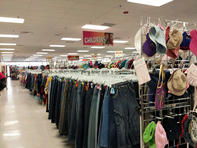 The children's section, where tiny fashionistas and growing families find everything from baby onesies to teen trends without the mall price tags.