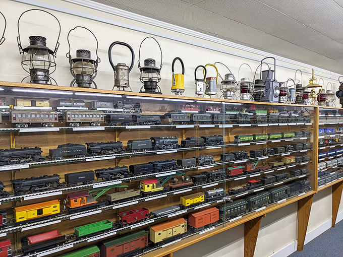 The gift shop's collection of railroad lanterns and memorabilia speaks to enthusiasts who appreciate history you can actually hold.