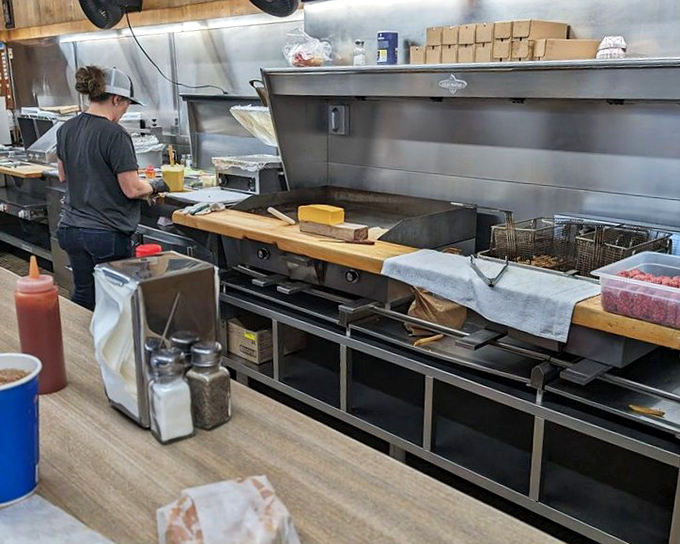 The kitchen&mdash;where burger alchemy transforms simple ingredients into gold. No wizardry required, just time-honored techniques and quality ingredients.