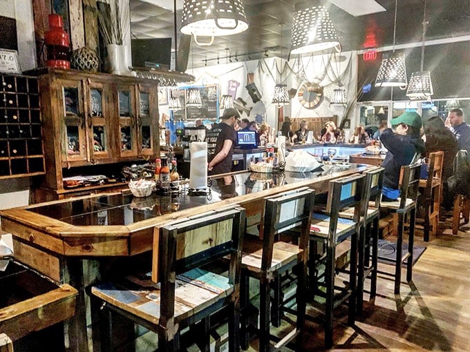 This isn't just a bar counter&mdash;it's the front row to culinary theater where every seat gives you VIP access to seafood magic.