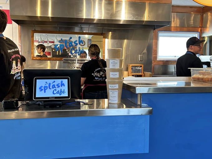 Where the magic happens &ndash; the counter where orders are placed and seafood dreams come true. Blue never looked so appetizing.