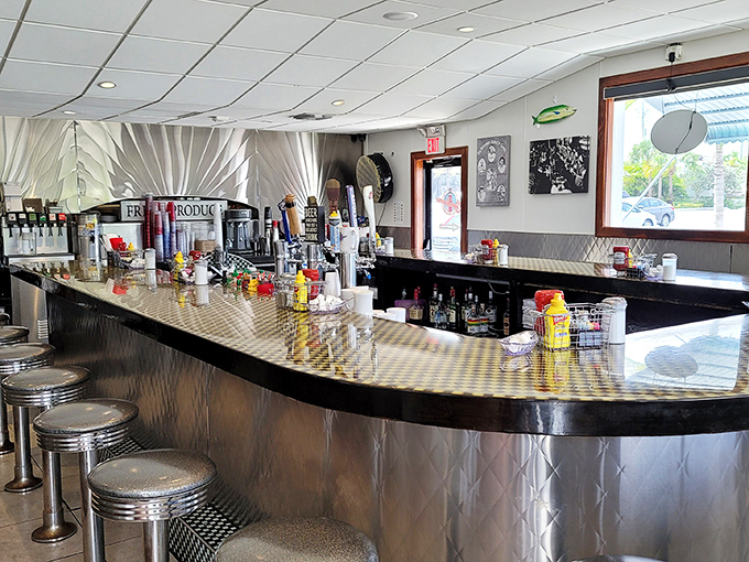 The counter where breakfast magic happens. Those chrome stools have witnessed countless morning revelations and weekend recovery missions.