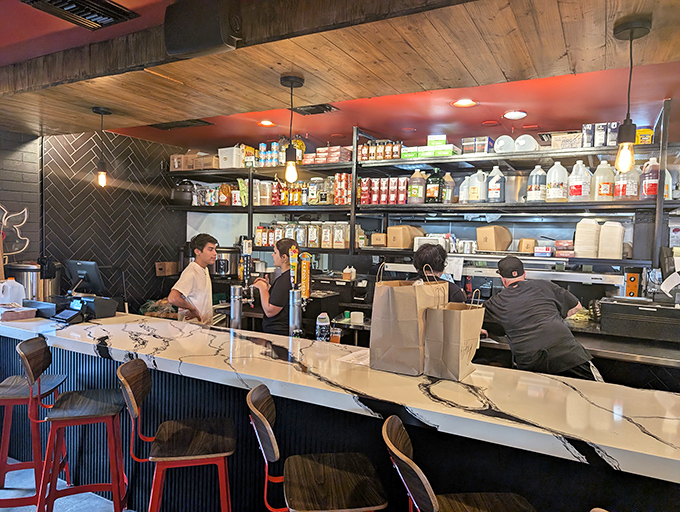 The bustling counter where barbecue dreams come true&mdash;watch as your order comes together with all the anticipation of Christmas morning.