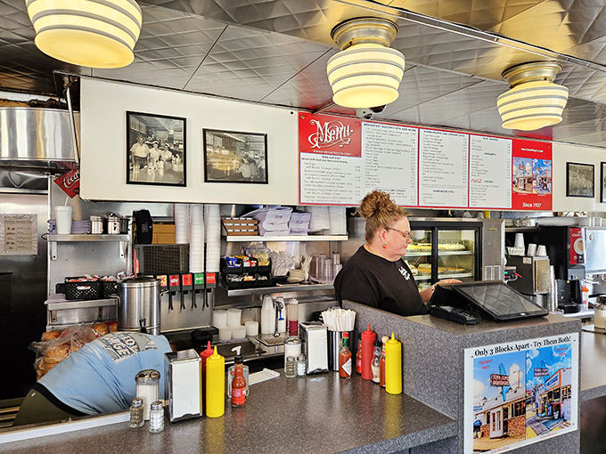 The front lines of flavor. Town Topic's counter staff keeps the diner humming with efficiency that would make Henry Ford proud.