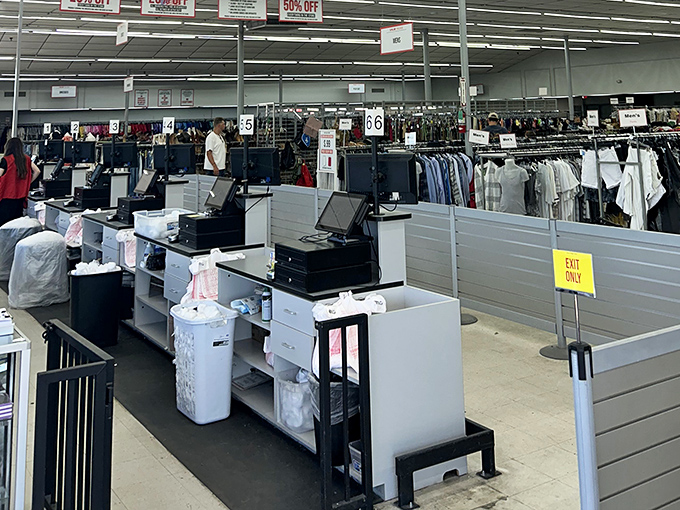The checkout area: where thrift store victories are tallied and shoppers exchange knowing glances that say, "Yes, I too am winning at life today."
