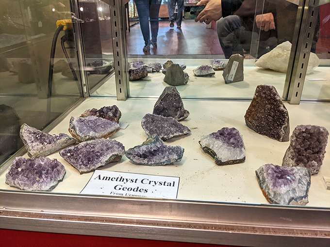 Purple amethyst geodes that prove Mother Nature was decorating with crystals long before it became a wellness trend on Instagram.