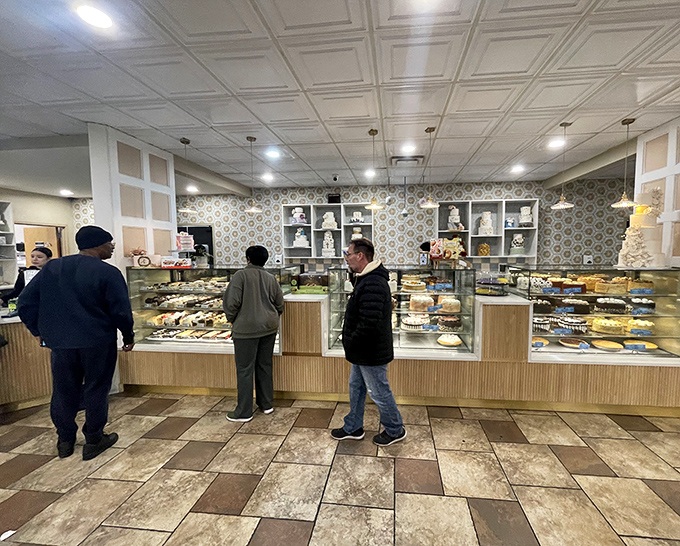 The bakery counter where dreams come true and diets go to die. Worth every minute in line!