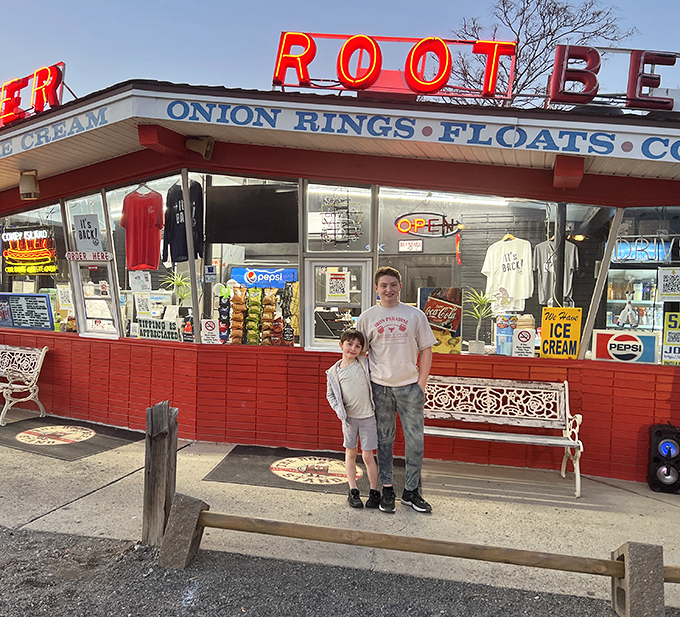 Generations of root beer enthusiasts making memories that will outlast any fancy restaurant meal costing ten times as much.