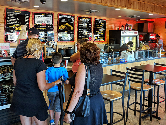 The line forms with the patience of pilgrims &ndash; these customers know that good things come to those who wait, especially when those things are smoked.