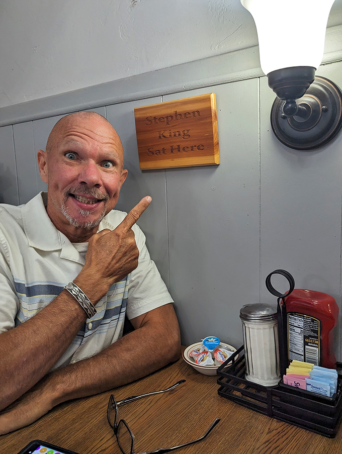 That wooden plaque declaring "Stephen King Sat Here" is either Utah's best literary secret or the cafe's most charming tall tale.