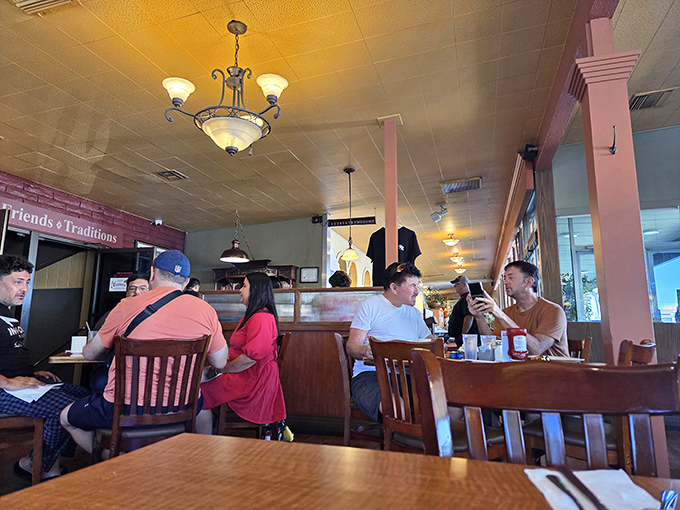 The dining room hums with the satisfied murmurs of patrons who've discovered that happiness is just a turkey dinner away.