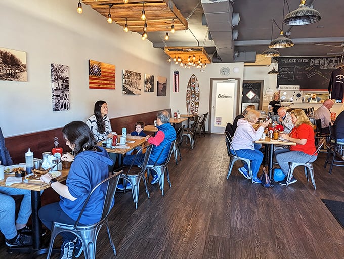 Where locals gather to share stories over steaming plates &ndash; the true essence of a community diner captured in one frame.