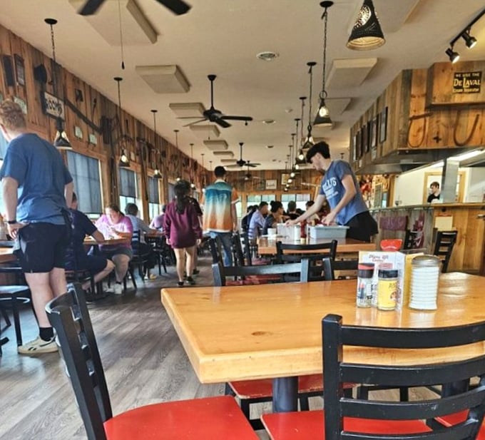 The dining room buzzes with the sound of forks meeting plates and the occasional "You've got to try this" from neighboring tables.