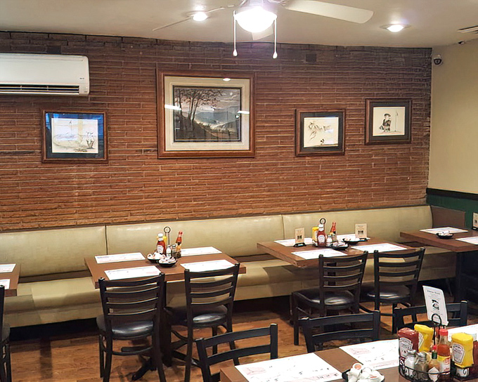 Brick walls, bench seating, and the promise of good conversation&mdash;Clyde's dining room feels like the community's living room, just with better food. 