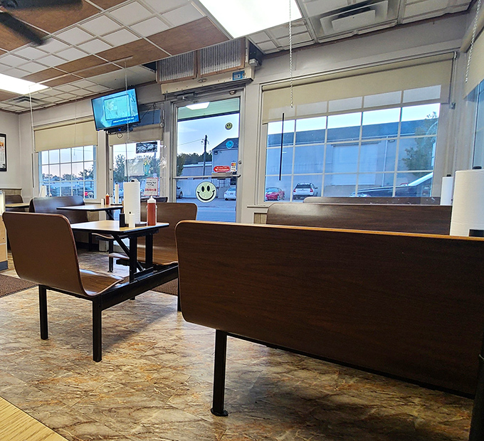 Classic diner seating that's witnessed countless conversations, first dates, and regular customers becoming part of the extended family.
