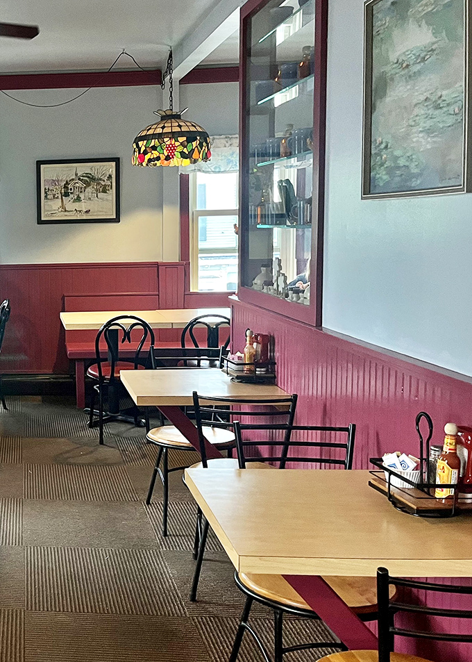 Simple wooden tables and chairs that have witnessed countless breakfast epiphanies&mdash;the stage where pancake dreams come true.