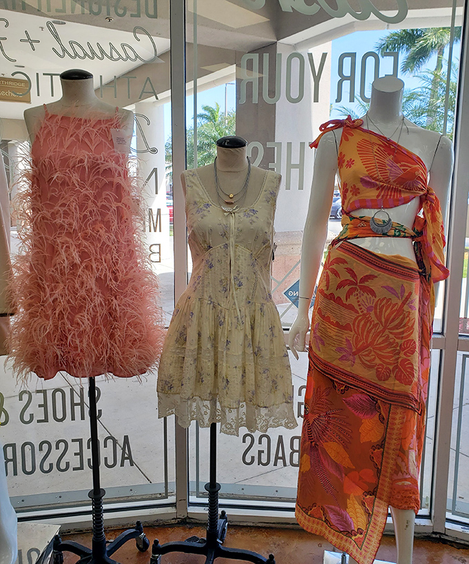 Window shopping that stops traffic. These statement dresses prove secondhand can be showstopping for any special occasion.