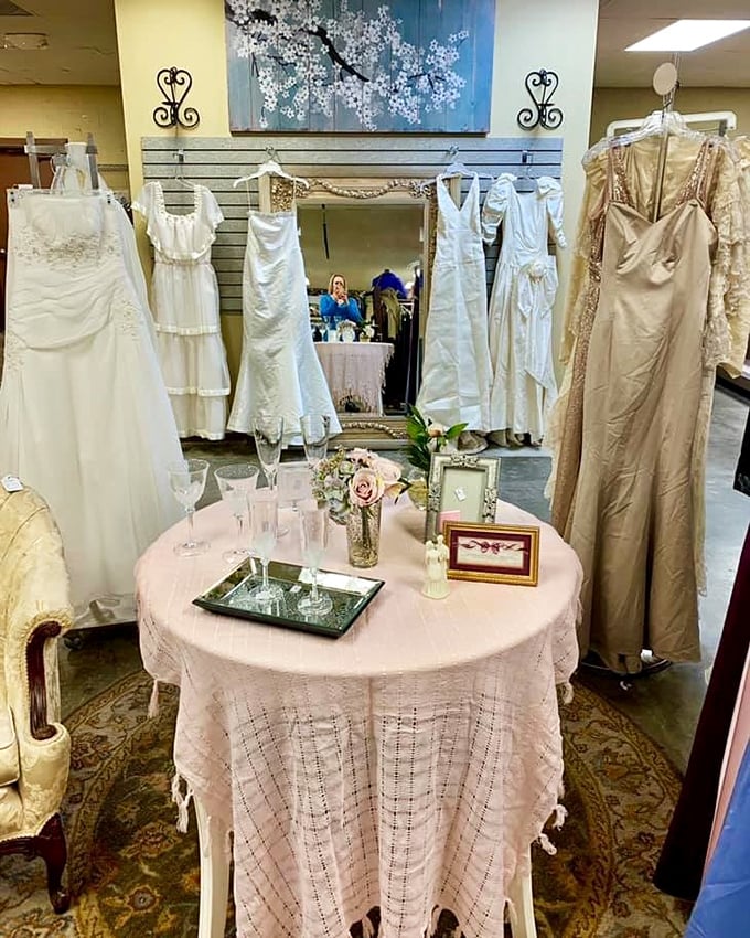 Wedding dress heaven for the budget-savvy bride. Something borrowed, something new-to-you, and something that saves enough for the honeymoon too.