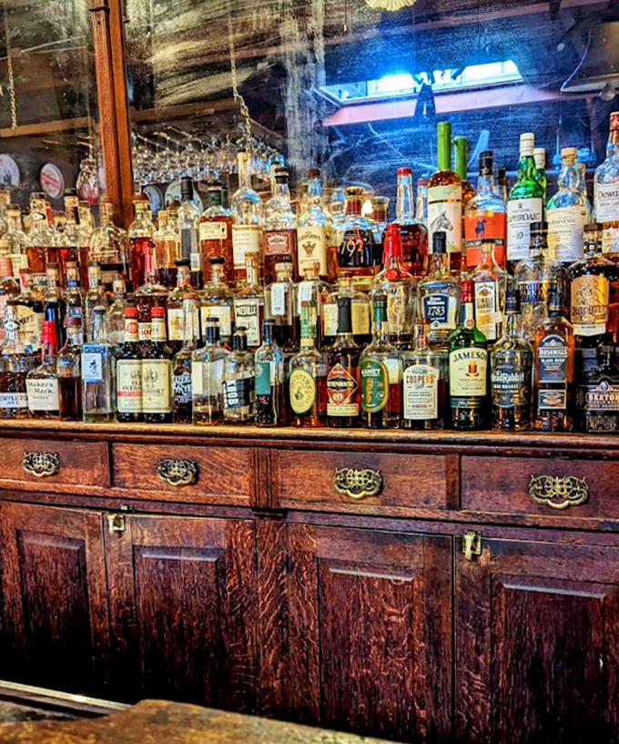 A bar stocked like they're preparing for both celebration and consolation &ndash; all bases covered beautifully.
