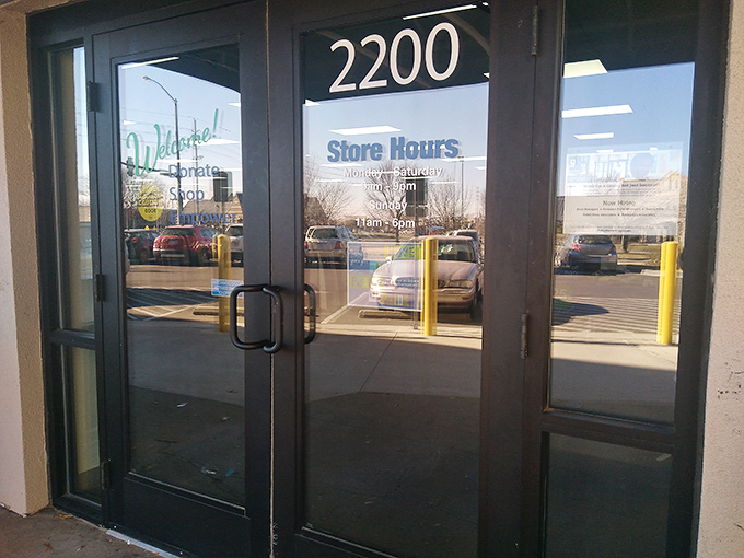 The gateway to thrift paradise. Those store hours are your window of opportunity for fashion revolution on a budget.