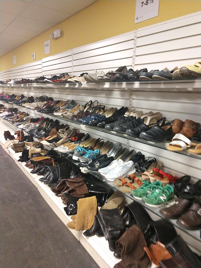 If Imelda Marcos had a budget, she'd shop here. Rows upon rows of footwear waiting for their Cinderella moment.