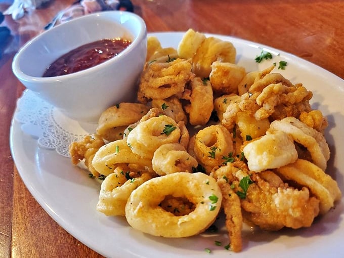 Fried calamari so perfectly golden and tender, even those who claim to dislike squid find themselves reaching for "just one more."
