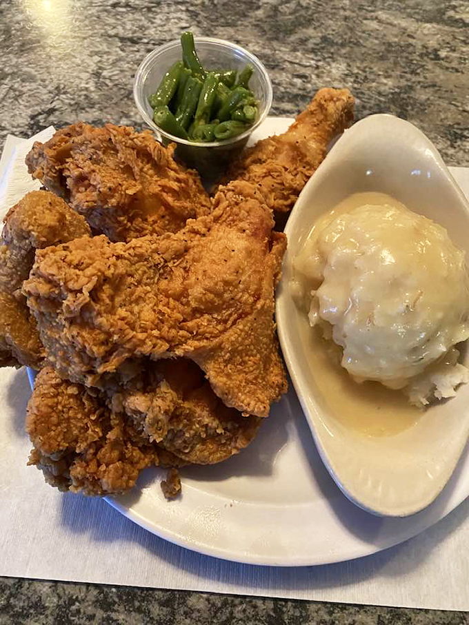 That fried chicken coating looks like crunchy armor protecting tender treasure – exactly how it should be.