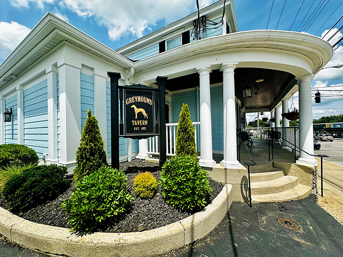 The classic white and blue exterior with its signature sign stands as a beacon of culinary hope on the Kentucky landscape.