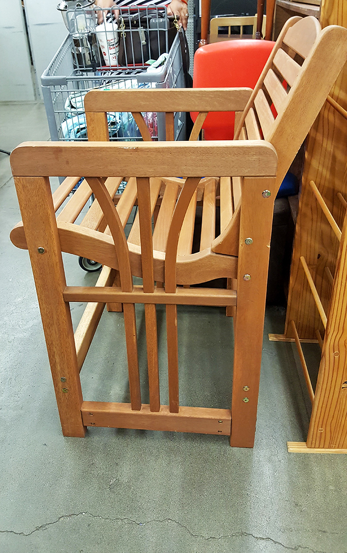 This wooden chair isn't just furniture &ndash; it's potential. With a little TLC, it could be the statement piece your dining room has been missing.