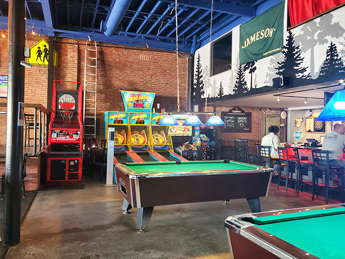The game area proves Hatfield's understands a fundamental truth: food tastes better when there's the possibility of shooting pool between courses.