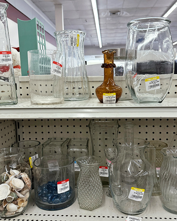 Glassware galore! From mid-century modern vases to contemporary serving pieces, these vessels await new lives holding everything from flowers to fancy cocktails.