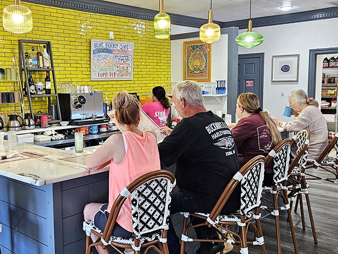 The counter seats offer front-row views to the breakfast action, where regulars exchange knowing nods that say, "Yes, we found the good place."