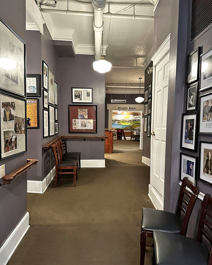 History lines these hallways&mdash;framed memories and newspaper clippings creating a gallery of Atlanta's past that leads you toward your next delicious meal.