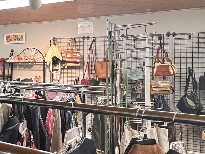 Handbag heaven! These gently-used purses and totes hang like fashion fruit, ripe for the picking and ready for their second act.