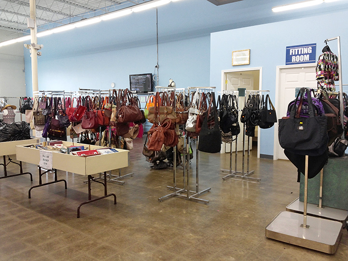 Handbag heaven! Each purse has lived a life before yours&mdash;some wilder than others, I suspect.