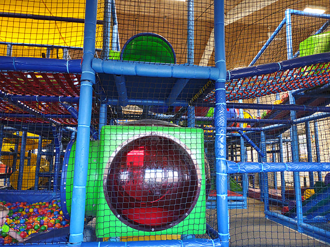 This isn't just a playground&mdash;it's a colorful labyrinth where kids burn energy while parents silently thank the genius who invented indoor play areas.