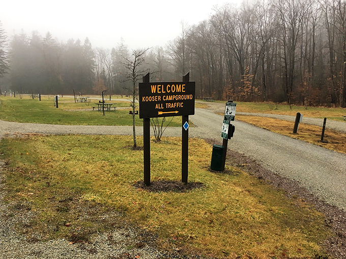 Even the welcome sign looks peaceful here, which is exactly the energy we're going for in life generally.